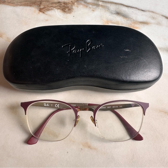 Ray-Ban | Accessories | Rayban Burgundy And Gold Unisex Glasses Frames ...